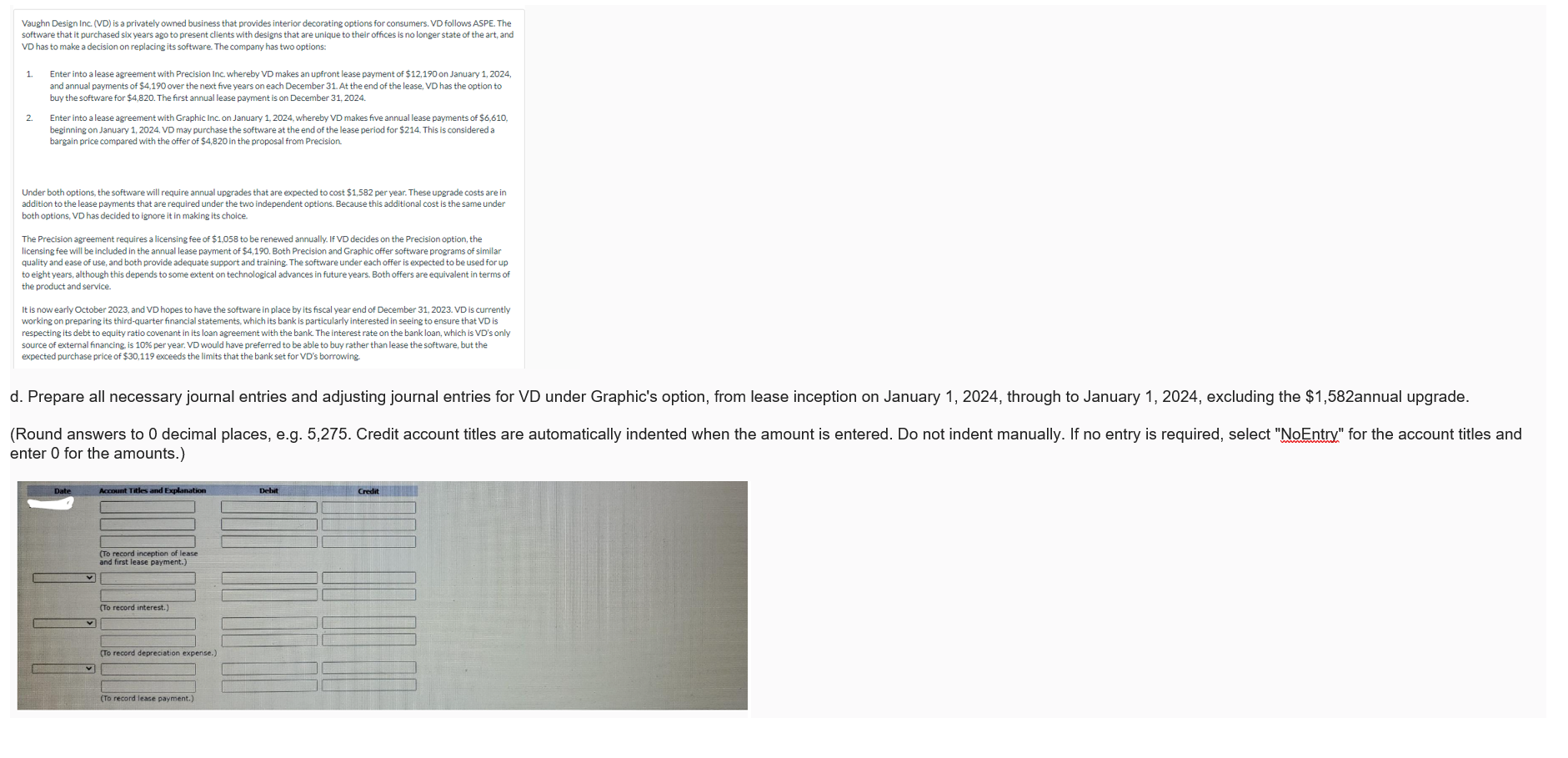 Solved enter 0 ﻿for the amounts.) | Chegg.com