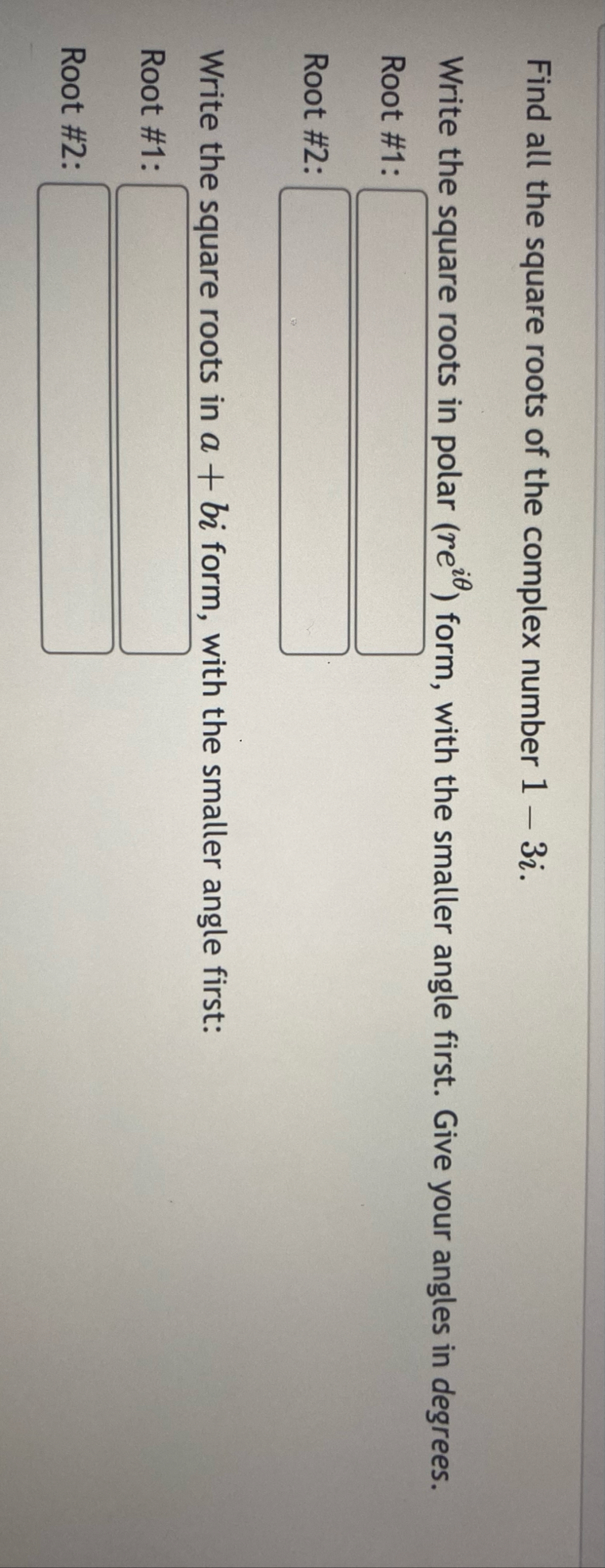 Find all the square roots of the complex number | Chegg.com