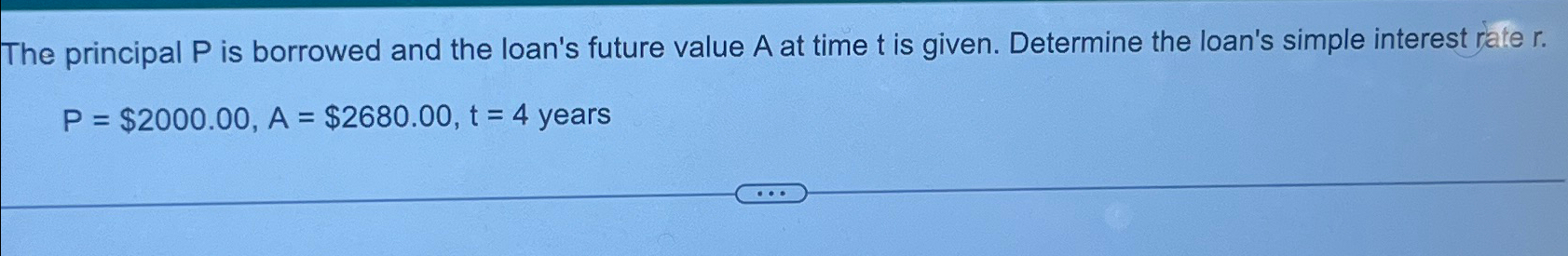 Solved The principal P ﻿is borrowed and the loan's future | Chegg.com
