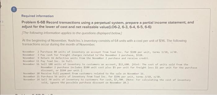 Solved Required information Problem 6-68 Record transactions | Chegg.com