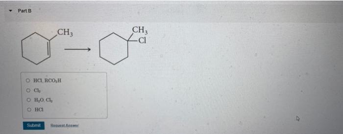 Solved Part B CH, CH3 Cl O HCIRCO,H C OH,O.CI, OHC Submail | Chegg.com