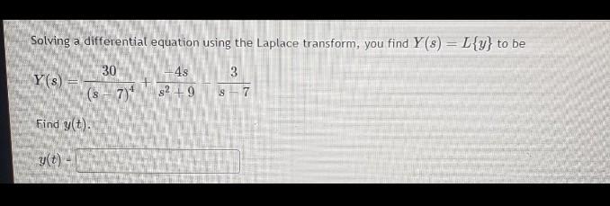 Solved Solving a differential equation using the Laplace | Chegg.com