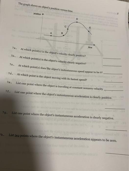 Solved The graph shows an object's position versus time. | Chegg.com