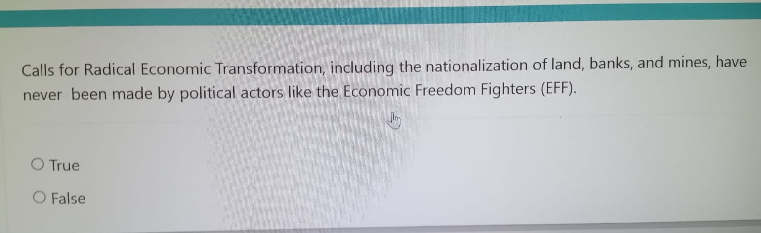 Solved Calls for Radical Economic Transformation, including | Chegg.com