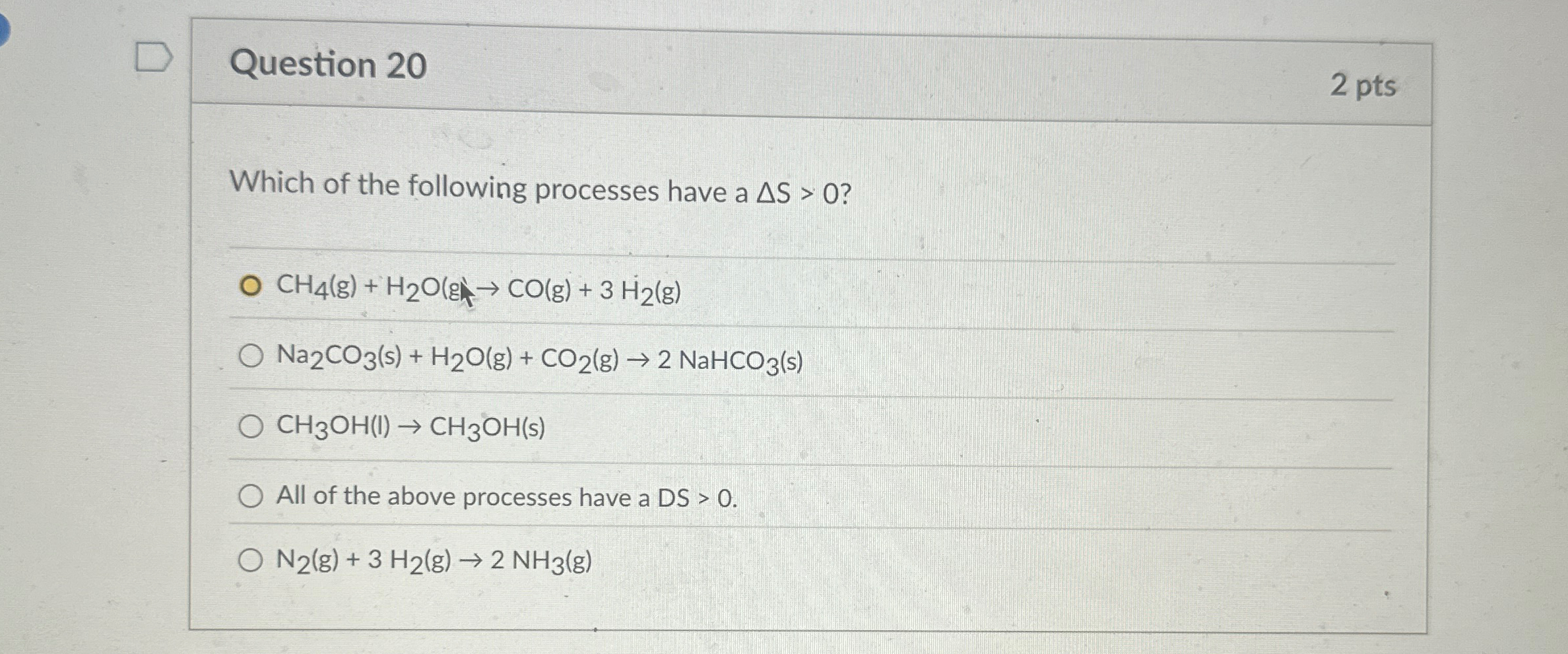 Solved Question 202 ﻿ptsWhich of the following processes | Chegg.com