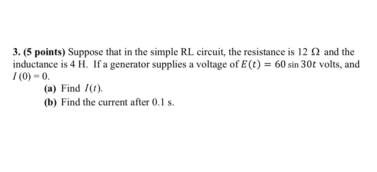 Solved (5 ﻿points) ﻿Suppose that in the simple RL circuit, | Chegg.com