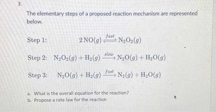 Solved The elementary steps of a proposed reaction mechanism | Chegg.com