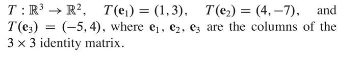 Solved T:R3→R2,T(e1)=(1,3),T(e2)=(4,−7), and T(e3)=(−5,4), | Chegg.com