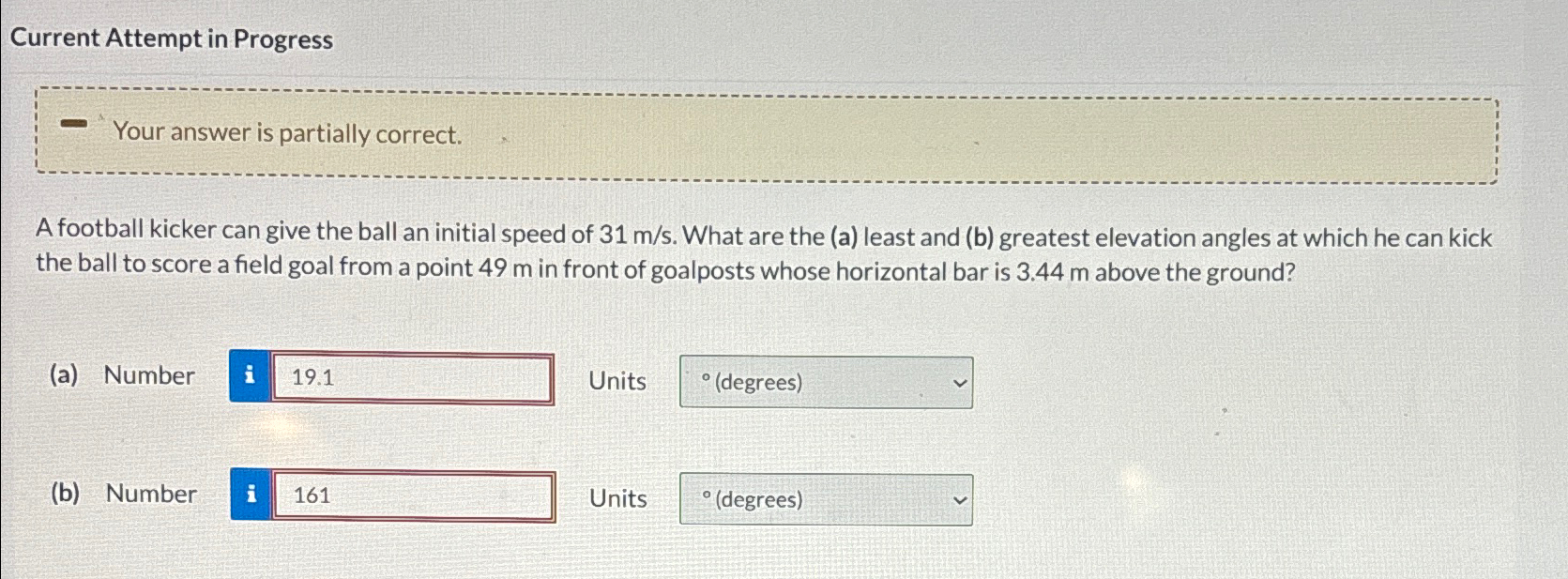 Solved Current Attempt in ProgressYour answer is partially | Chegg.com
