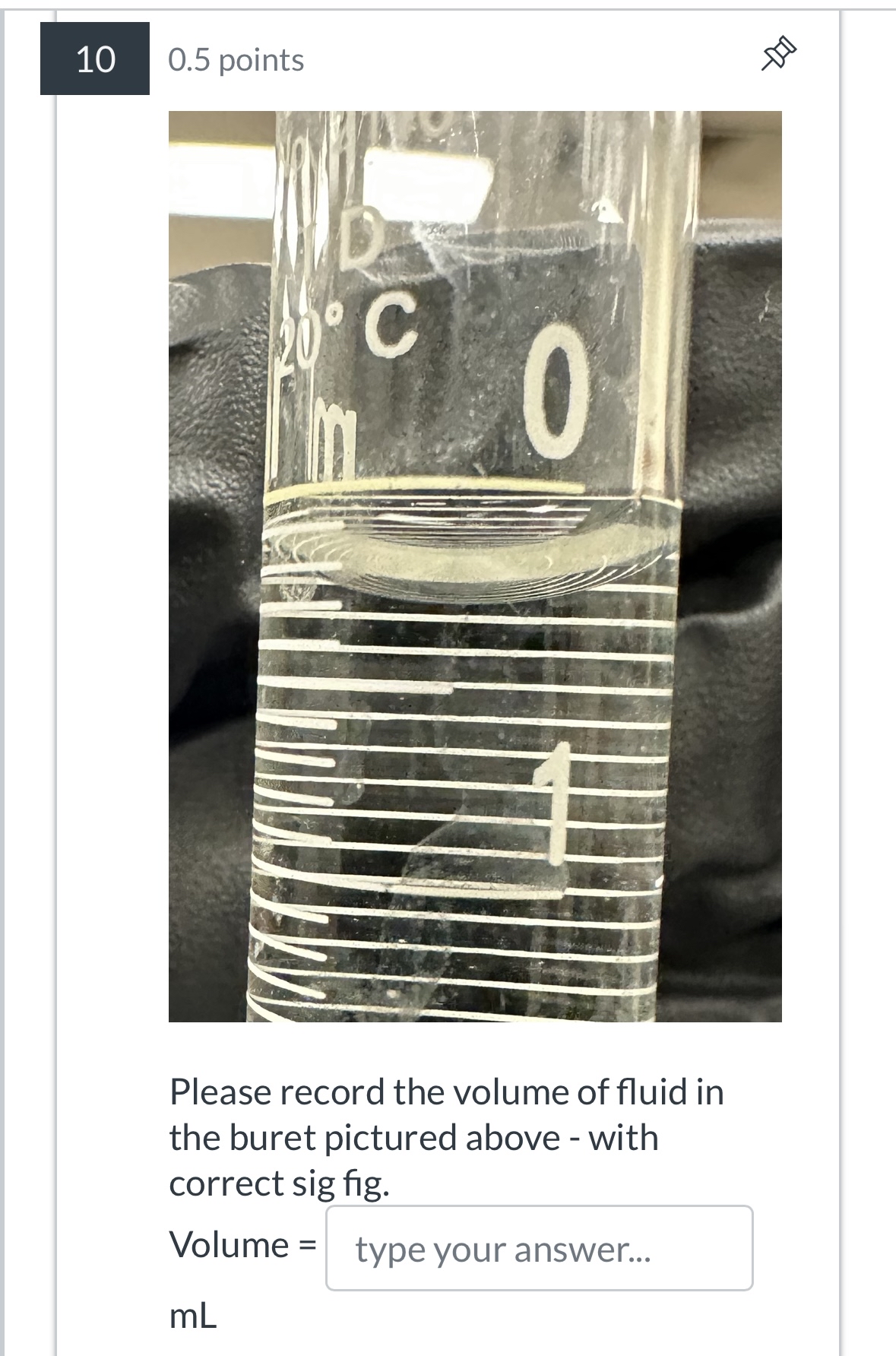 Solved Please record the volume of fluid in the buret | Chegg.com