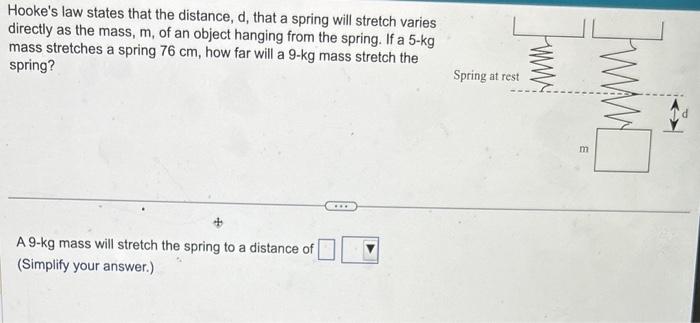 Solved Hooke's law states that the distance, d, that a | Chegg.com