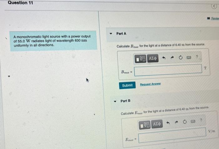 Solved A monochromatic light source with a power output of | Chegg.com