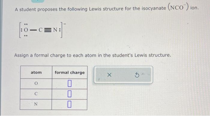 Solved A student proposes the following Lewis structure for | Chegg.com