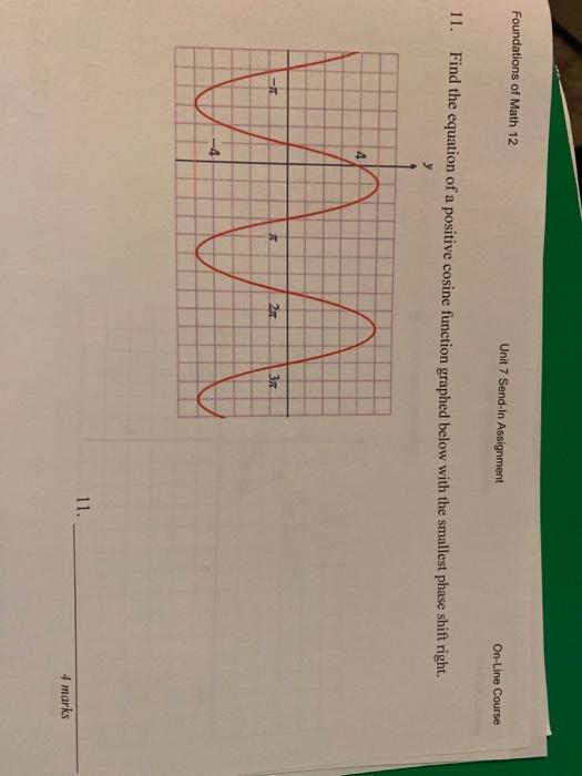 Solved Foundations of Math 12 Unit 7 Send-In Assignment | Chegg.com