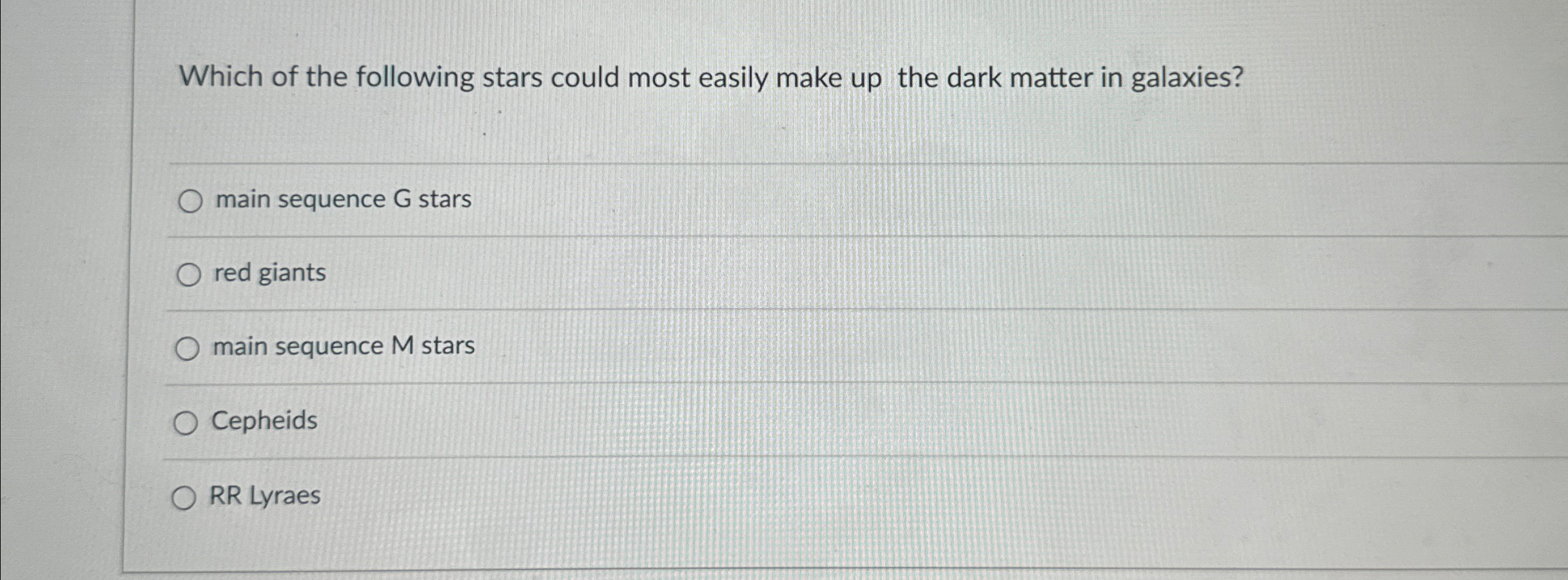 Solved Which of the following stars could most easily make | Chegg.com