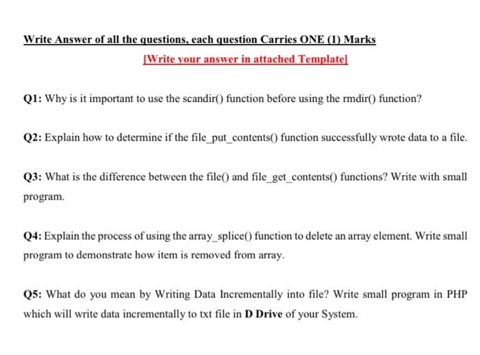 Solved Write Answer of all the questions, each question | Chegg.com