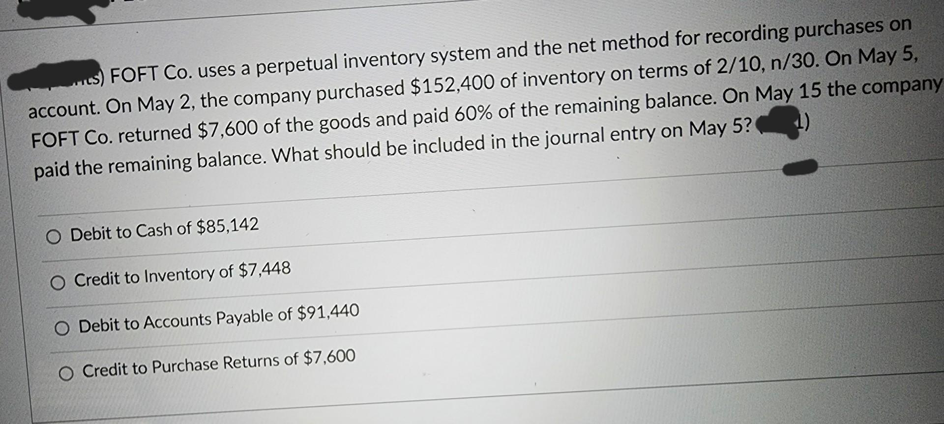 Solved FOFT Co. uses a perpetual inventory system and the | Chegg.com