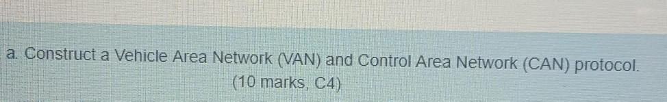 a Construct a Vehicle Area Network (VAN) and Control | Chegg.com