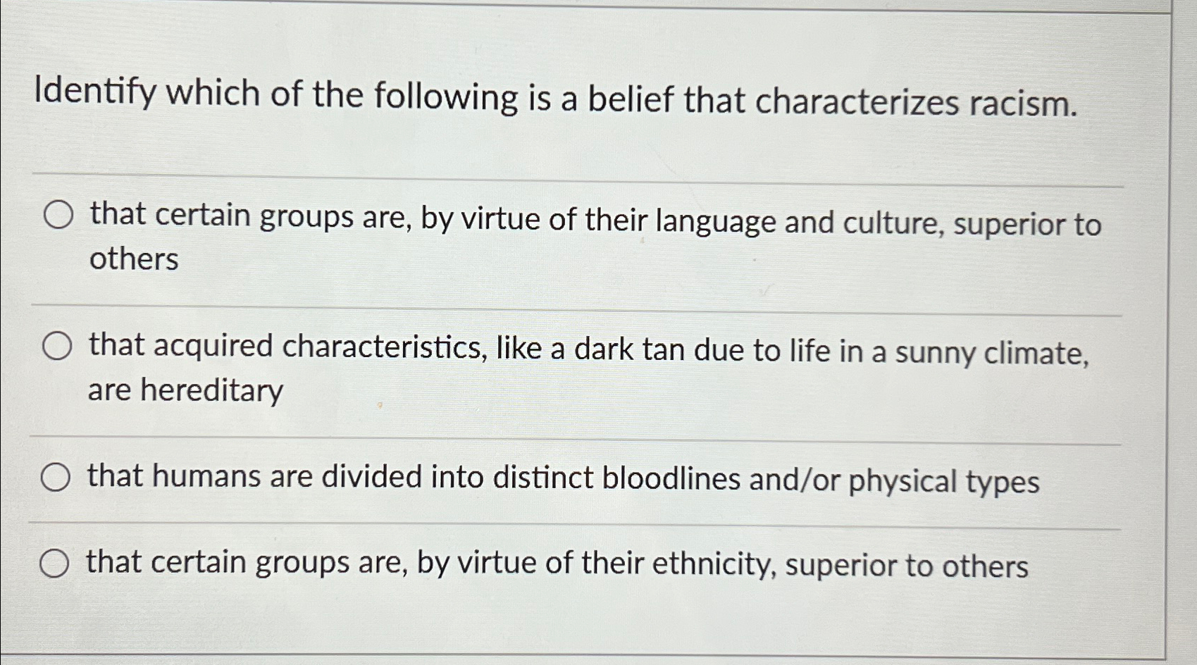 Solved Identify which of the following is a belief that | Chegg.com