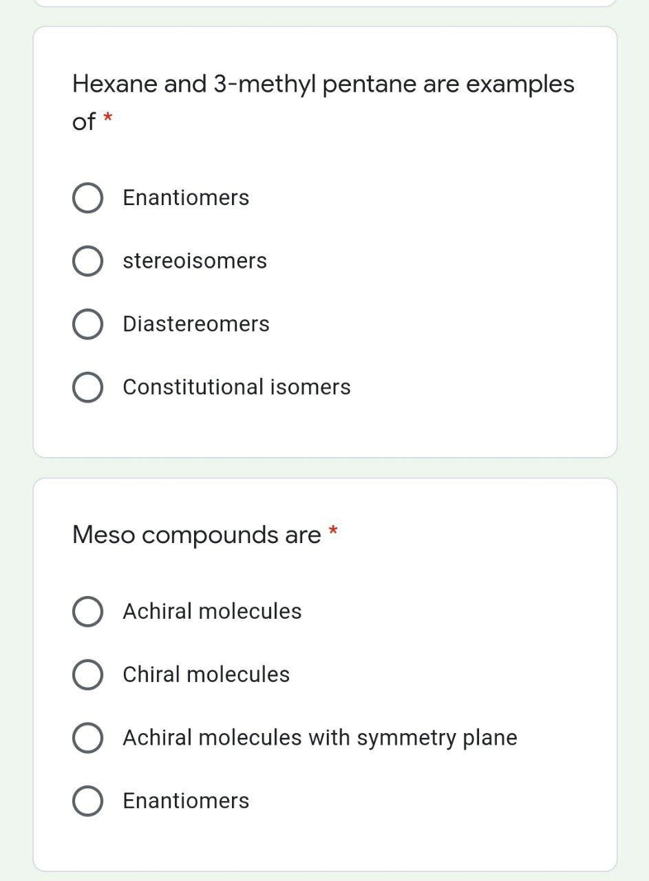 Solved Hexane and 3-methyl pentane are examples of * | Chegg.com