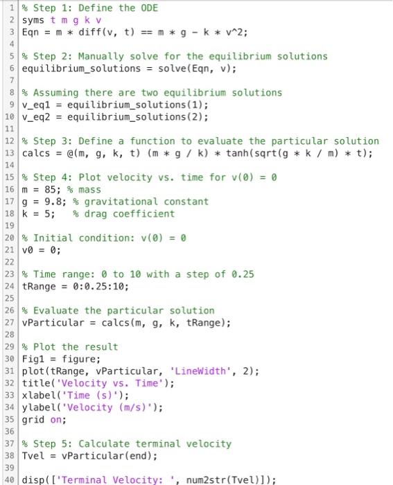 Solved The velocity v of a freefalling skydiver is well | Chegg.com