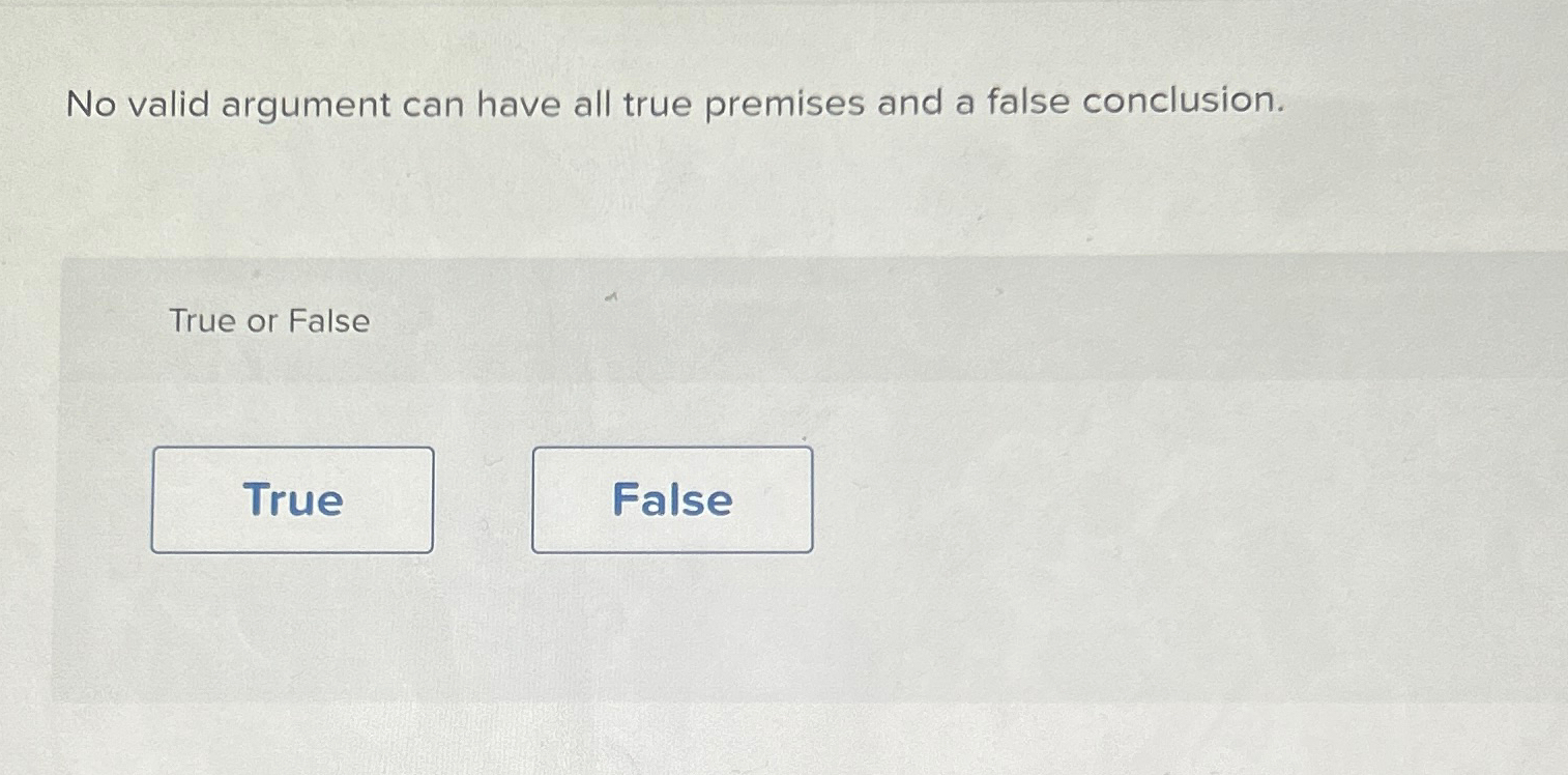 Solved No valid argument can have all true premises and a | Chegg.com