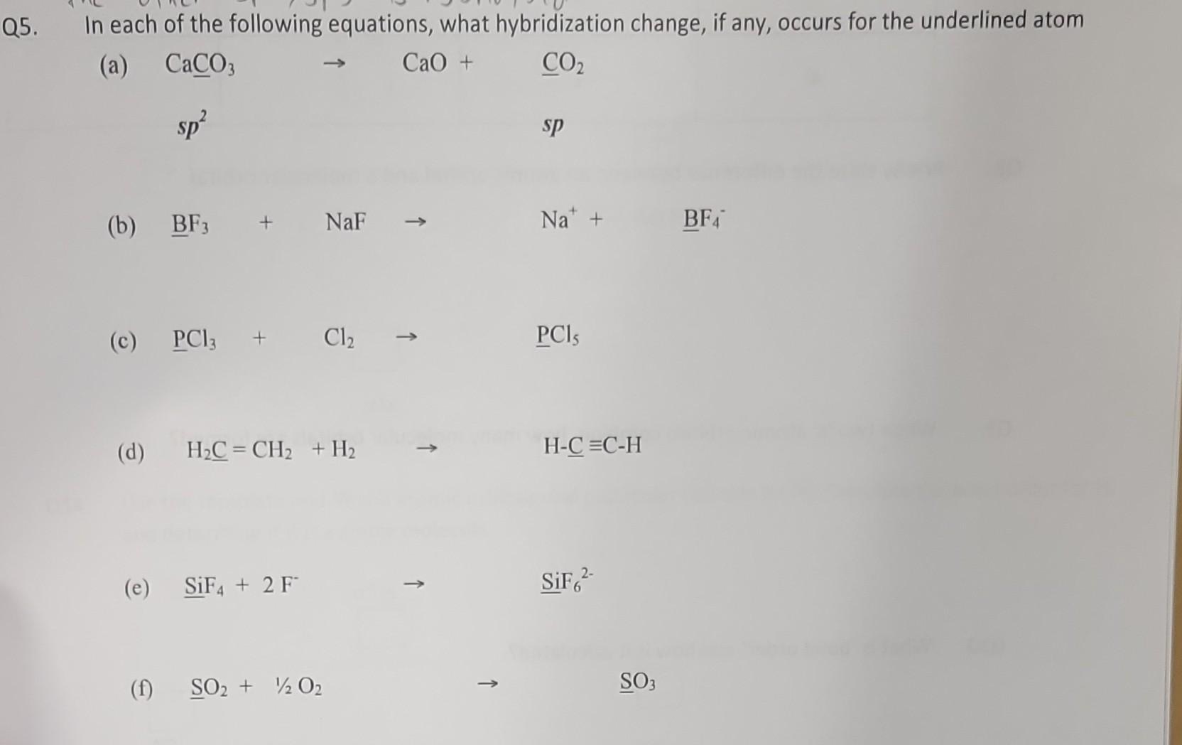 Solved H2C=CH2+H2→H−C≡C−H SO2+1/2O2→SO3 | Chegg.com