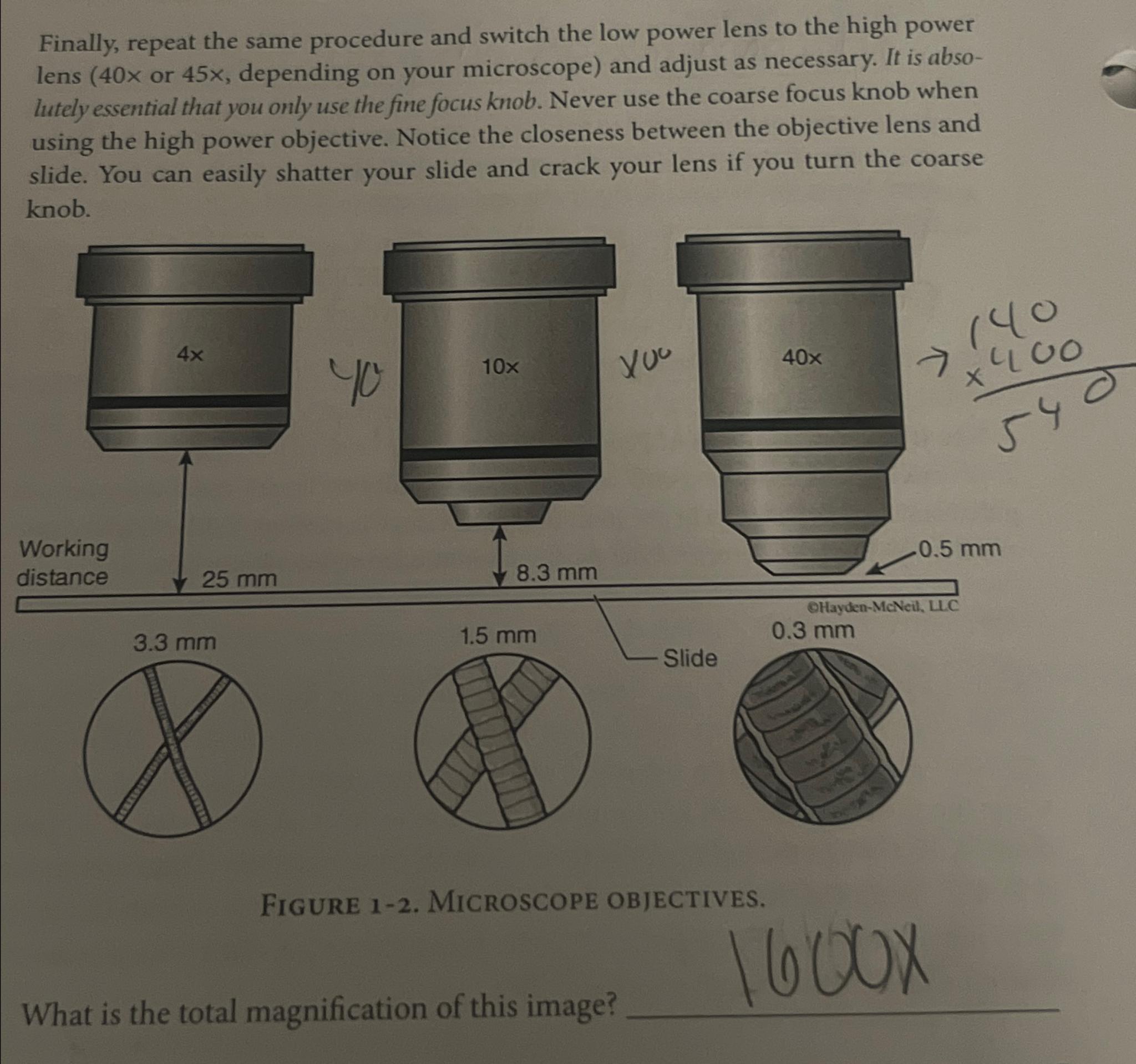 Solved Finally, repeat the same procedure and switch the low | Chegg.com