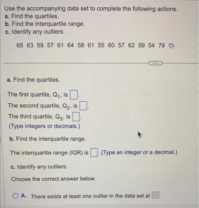 Solved Use the accompanying data set to complete the | Chegg.com