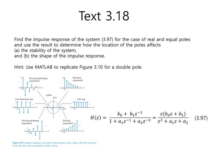Solved Text 3.18 Find the impulse response of the system | Chegg.com