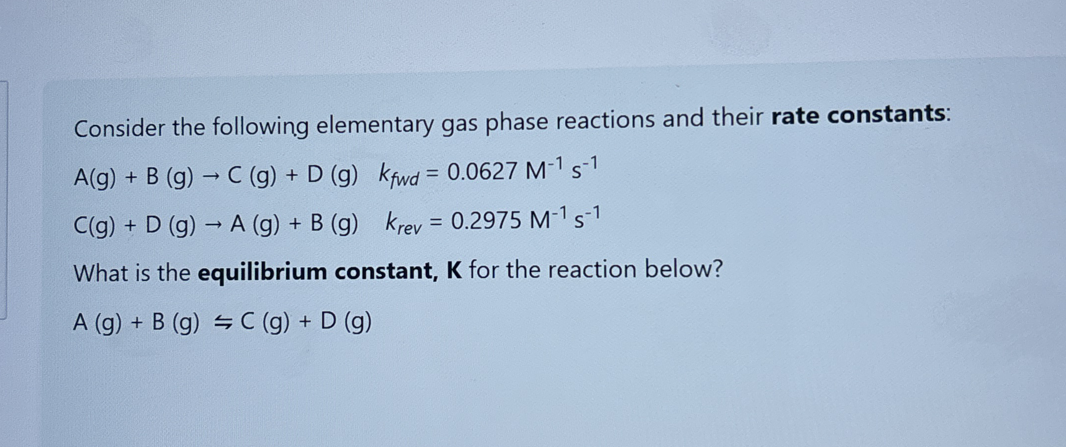 Solved Consider the following elementary gas phase reactions | Chegg.com