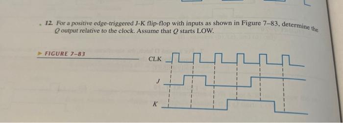 Solved 12. For a positive edge-triggered J-K flip-flop with | Chegg.com