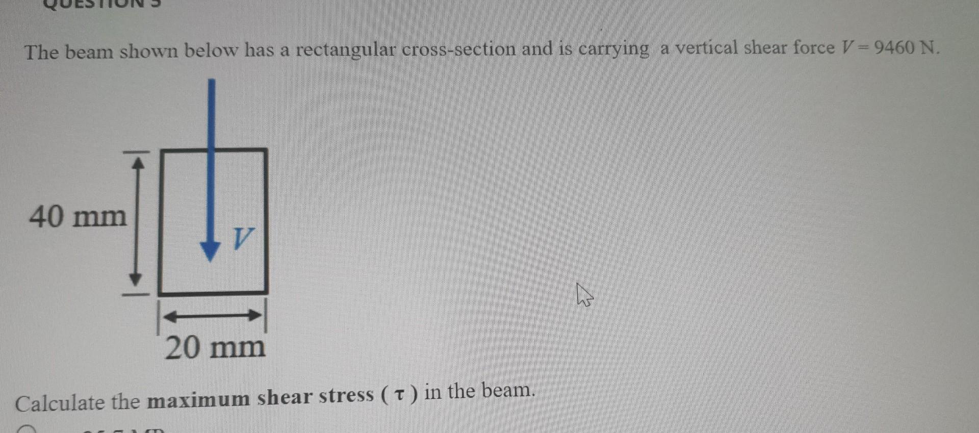 Solved The beam shown below has a rectangular cross-section | Chegg.com