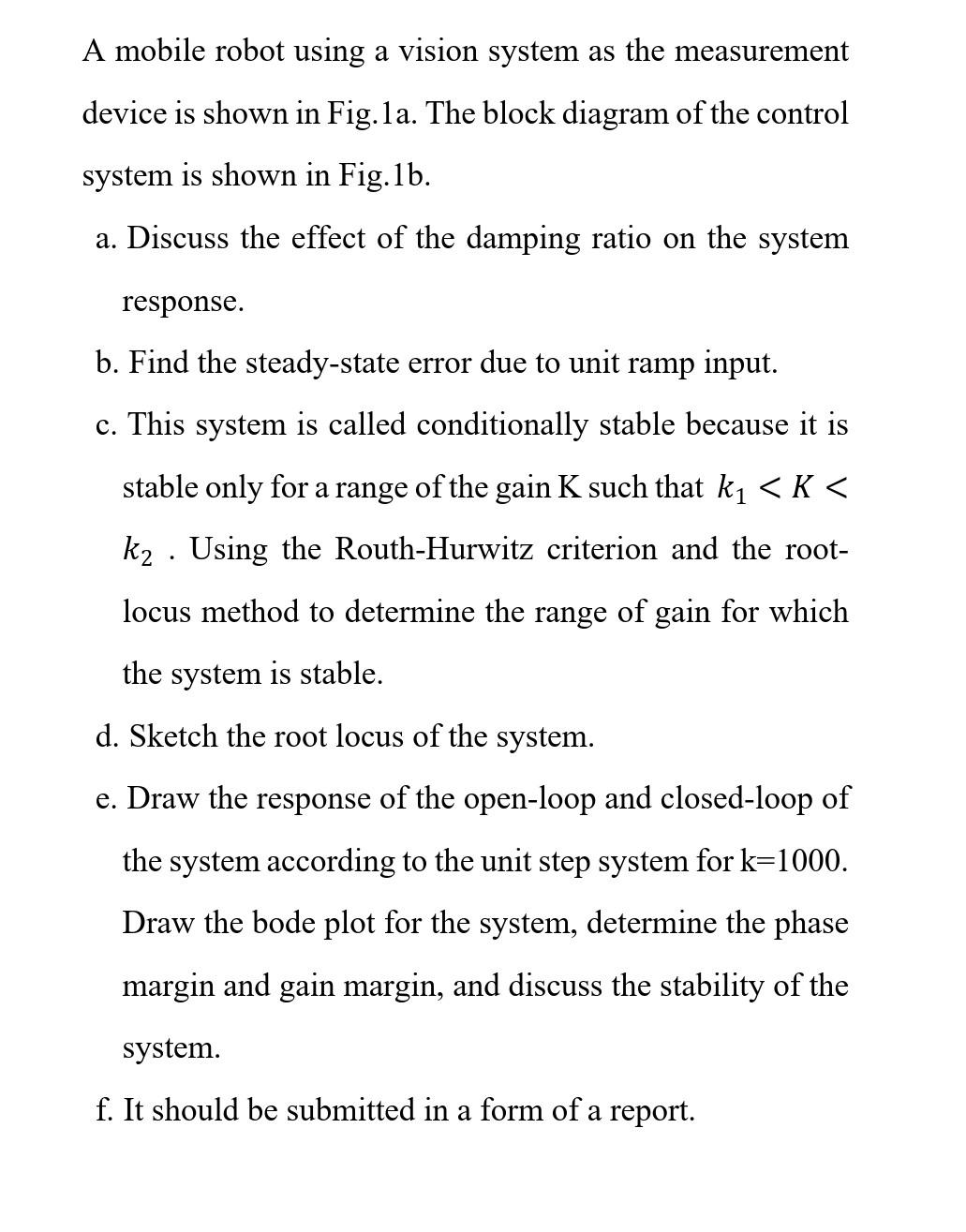 Solved Fig. 1aA mobile robot using a vision system as the | Chegg.com