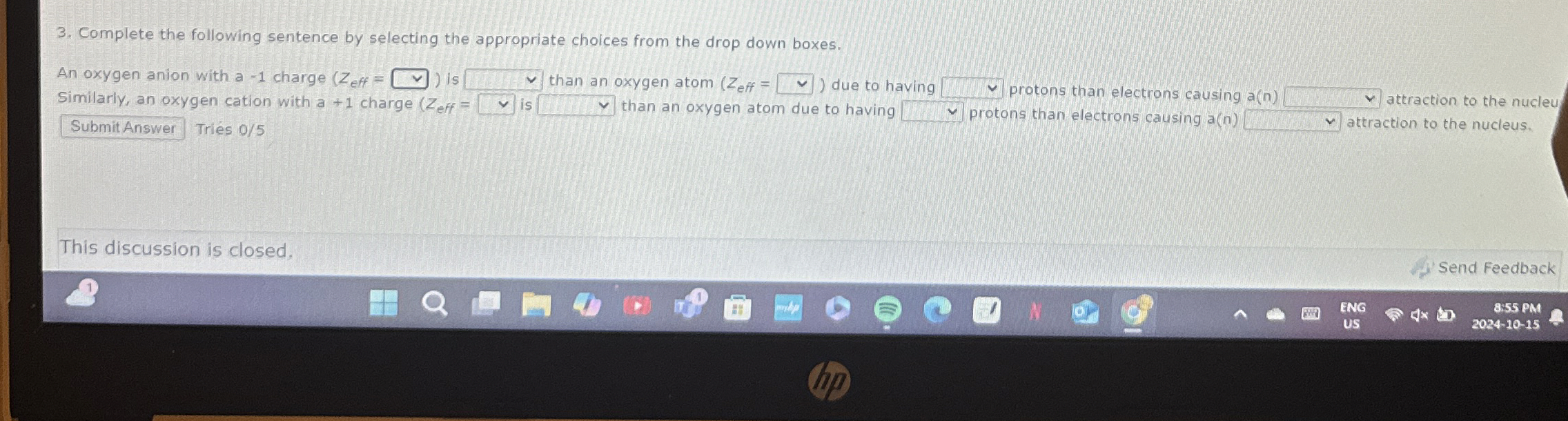 Solved Complete the following sentence by selecting the | Chegg.com