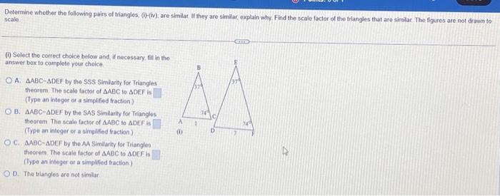 Solved Determine whether the following pairs of triangles, | Chegg.com