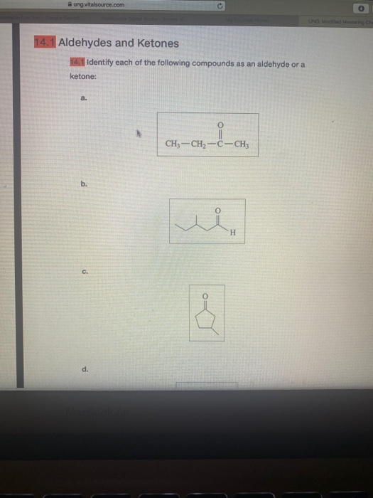 Solved ung.vitalsource.com o 14.1 Aldehydes and Ketones 14. | Chegg.com