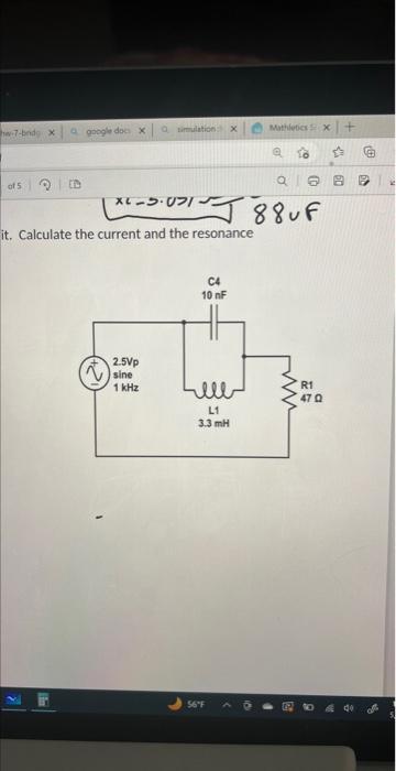 Solved find the reatance and the impedance of the cicuit. | Chegg.com