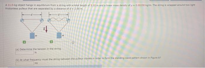 Solved A 11.0-kg object hangs in equilibrium from a string | Chegg.com