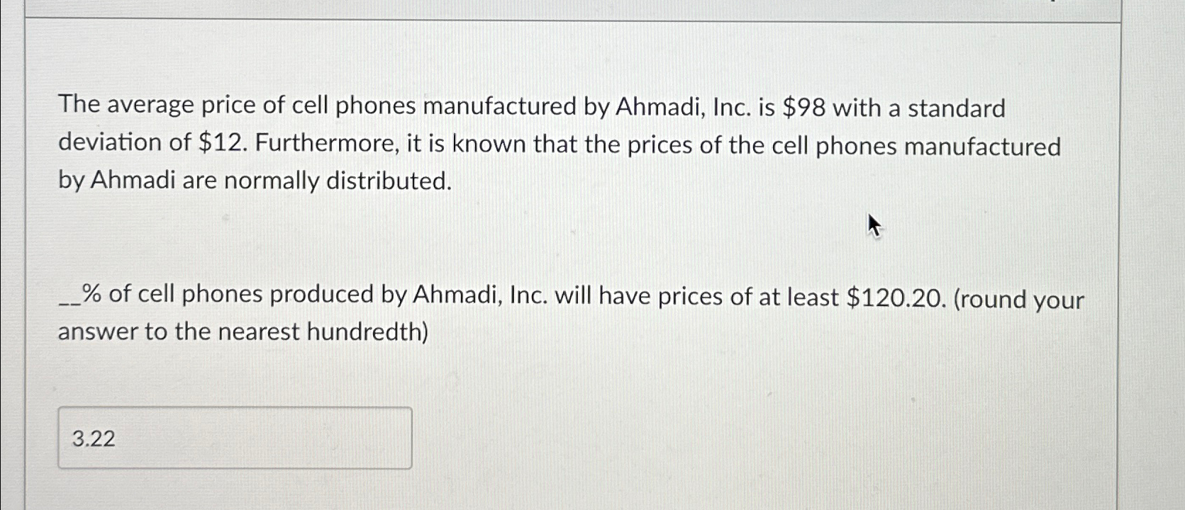 Solved 1. ﻿The average price of cell phones manufactured by | Chegg.com