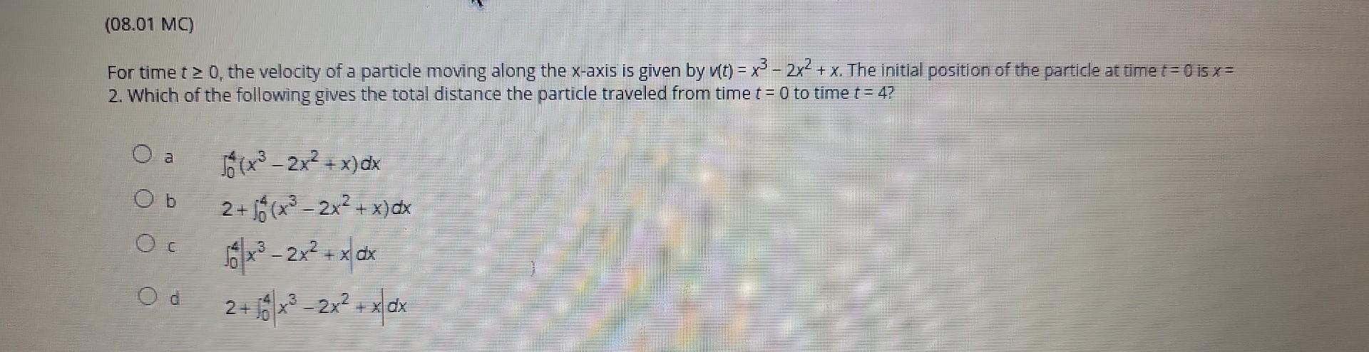 Solved For Time T≥0 The Velocity Of A Particle Moving Along