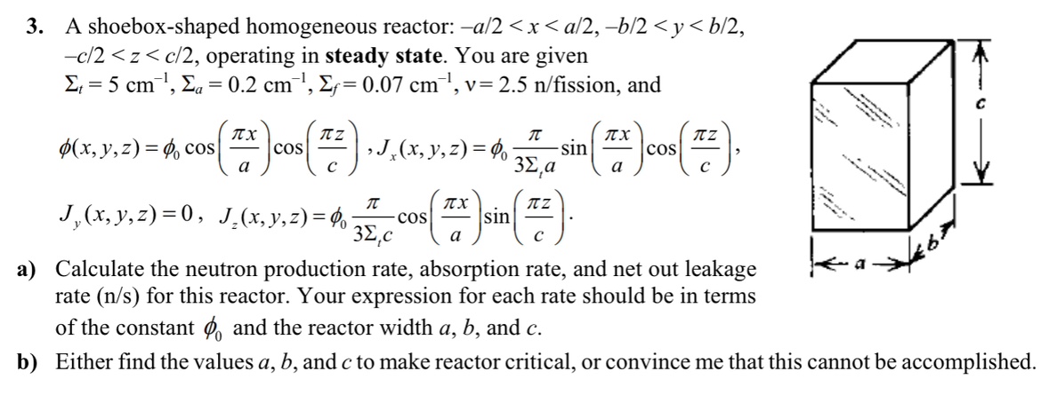 Solved A shoebox-shaped homogeneous reactor: | Chegg.com