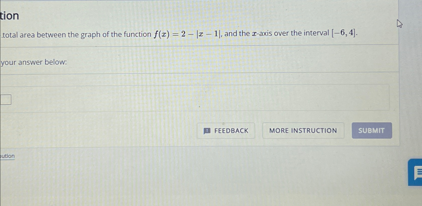 Solved tiontotal area between the graph of the function | Chegg.com