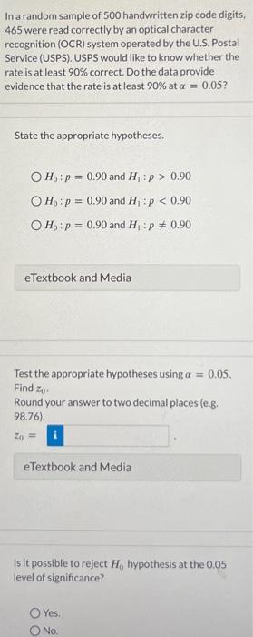 Solved In a random sample of 500 handwritten zip code | Chegg.com