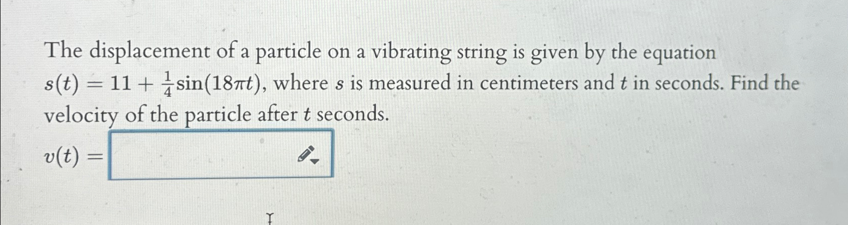 Solved The displacement of a particle on a vibrating string | Chegg.com