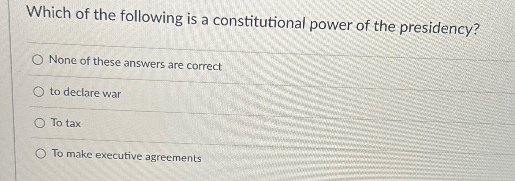 Solved Which of the following is a constitutional power of | Chegg.com