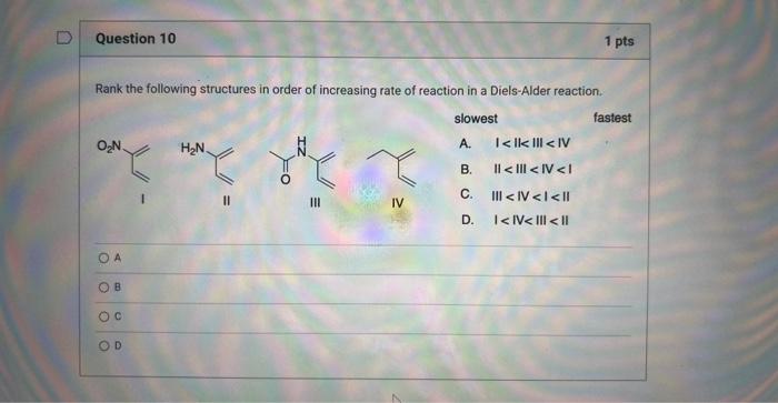 Solved Rank the following structures in order of increasing | Chegg.com