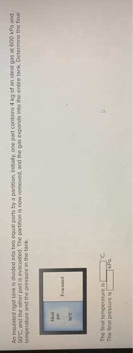 Solved An insulated rigid tank is divided into two equal | Chegg.com