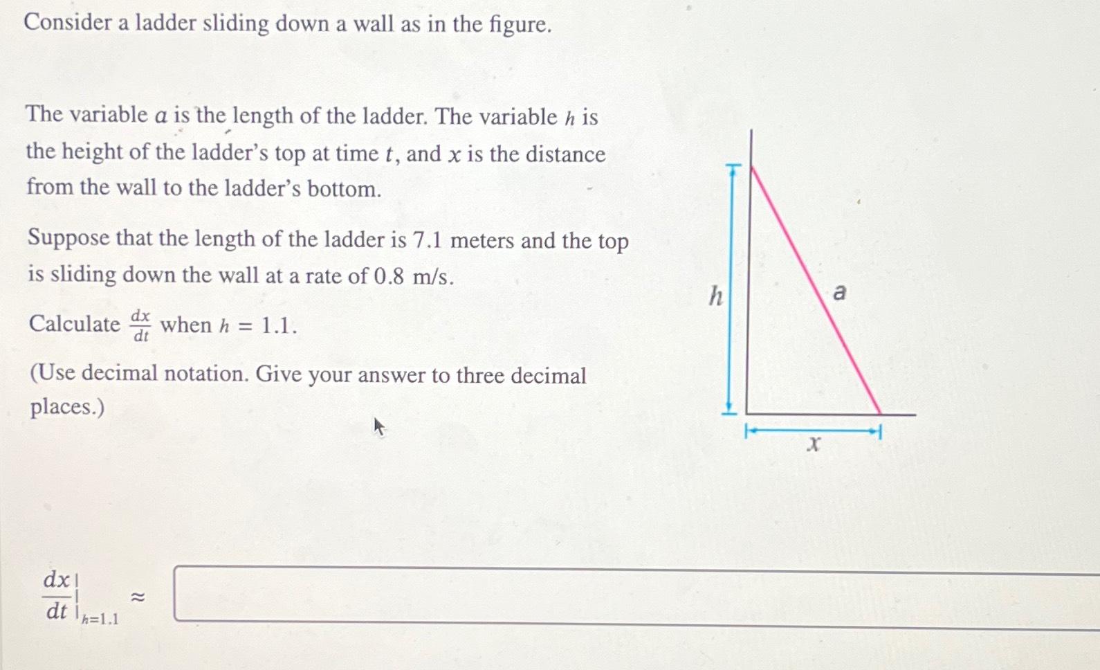 Solved Consider a ladder sliding down a wall as in the | Chegg.com