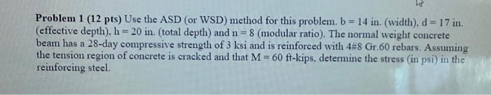 Solved Problem 1 (12 pts) Use the ASD (or WSD) method for | Chegg.com